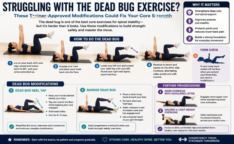 Struggling with the dead bug exercise? These trainer-approved ...
