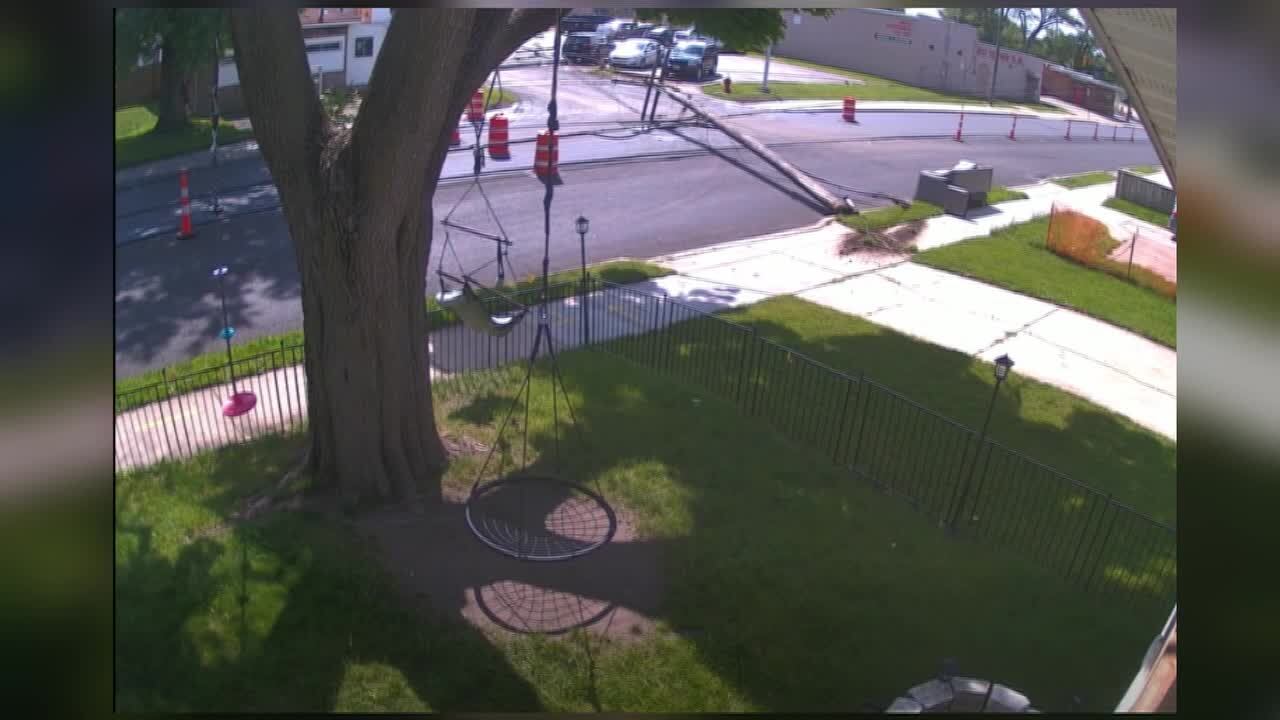 Four utility poles toppled after semi hit power lines in Toledo