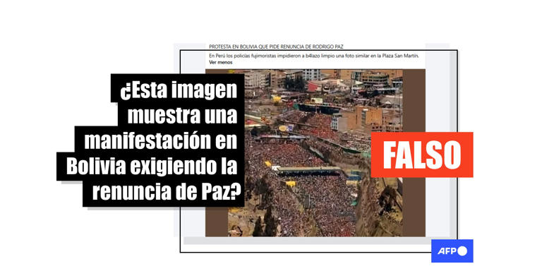 Una imagen de una protesta masiva en Bolivia en 2007 circula como si ...