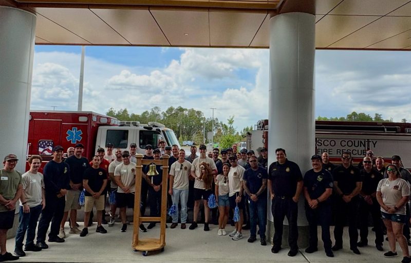 Watch: Pasco County firefighter rings bell after completing chemotherapy