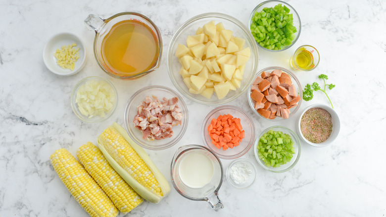 Cajun-style corn chowder recipe