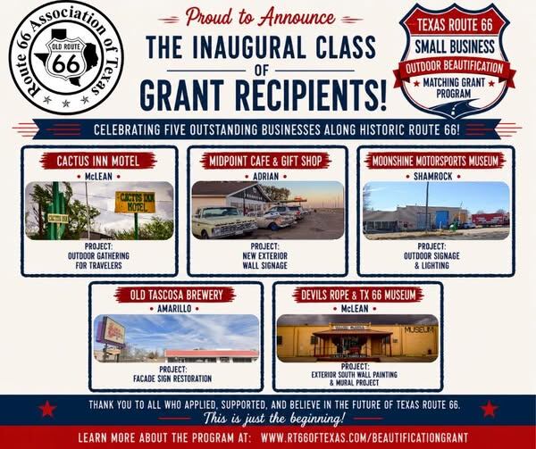 Texas Old Route 66 Association announces 5 grant recipients