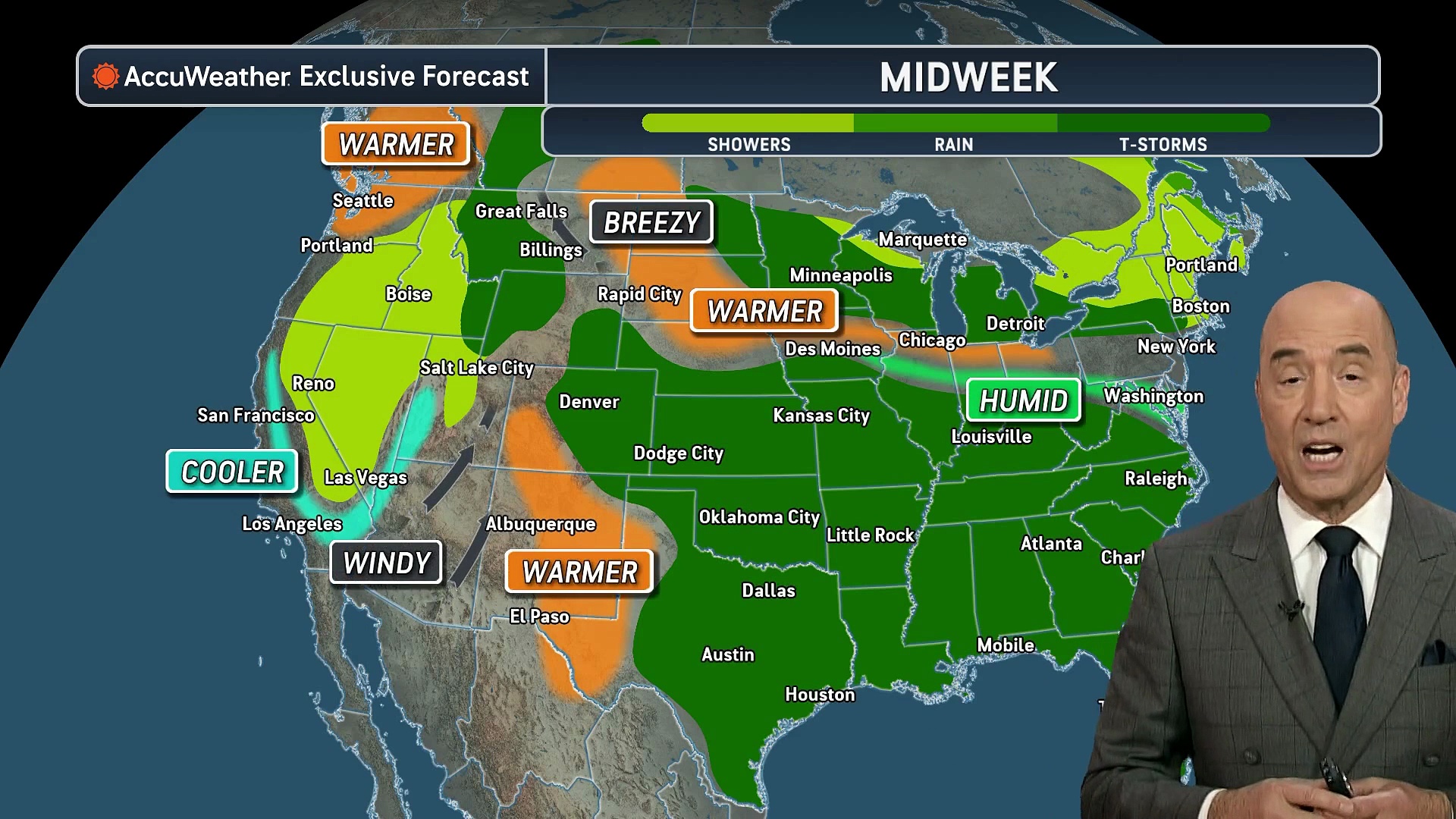 Late-week thunderstorms to impact 60% of the country