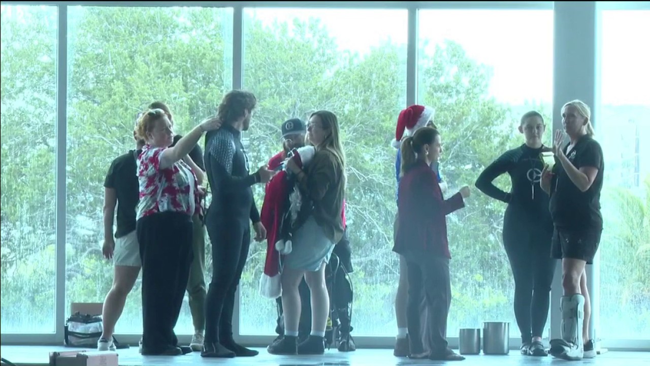 Holiday movie filming at Clearwater Marine Aquarium
