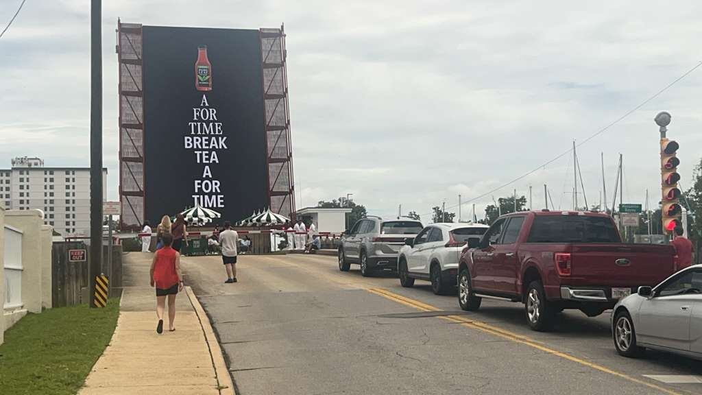 National tea commercial films at Tarpon Dock drawbridge