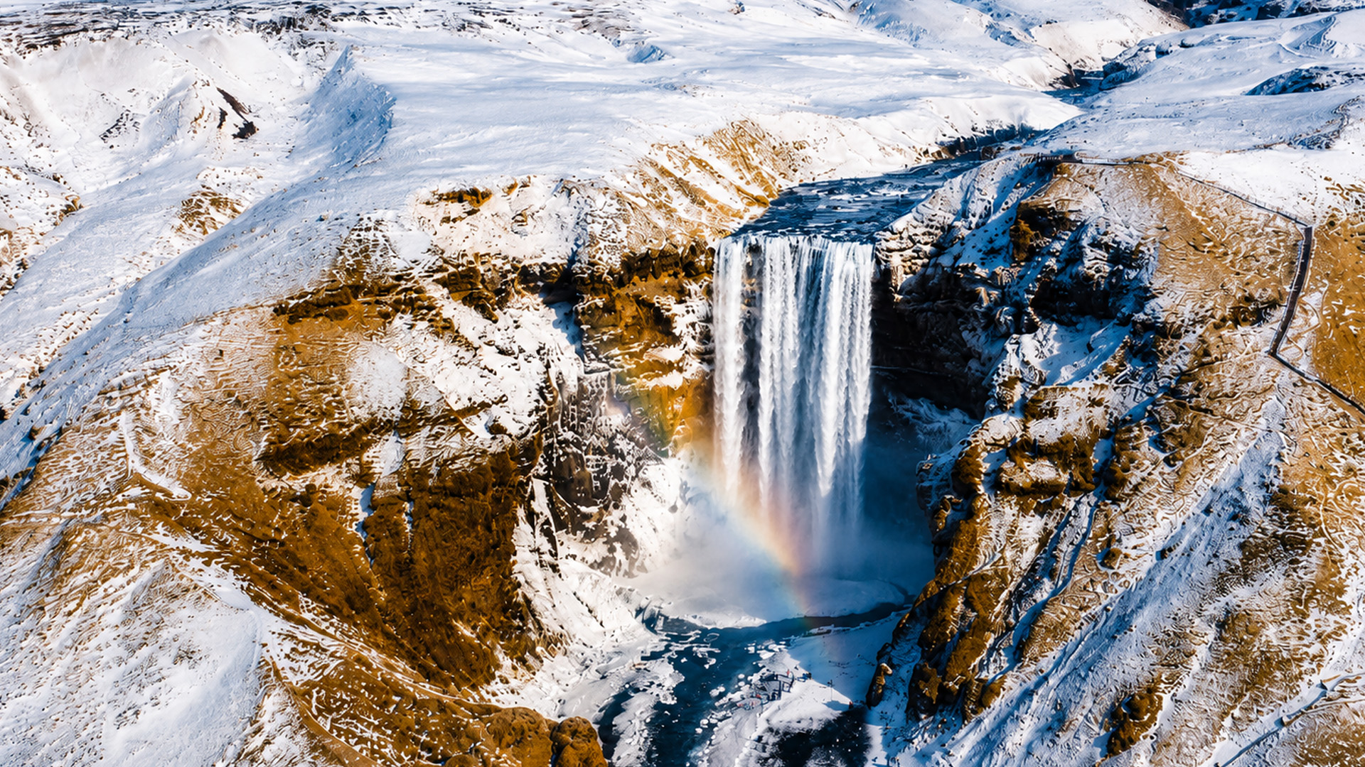 Air terjun raksasa di dataran tinggi beku Islandia