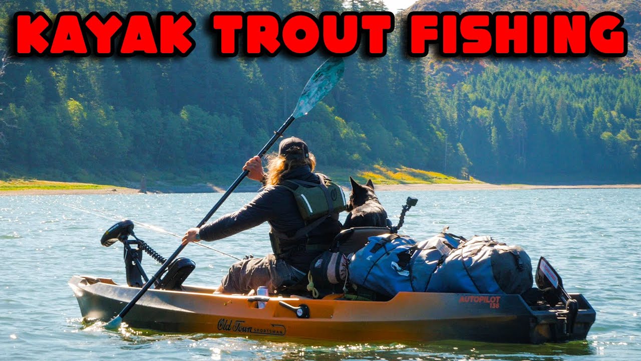 Remote trout fishing in my kayak on Hidden Lake! (Camp, catch, cook)
