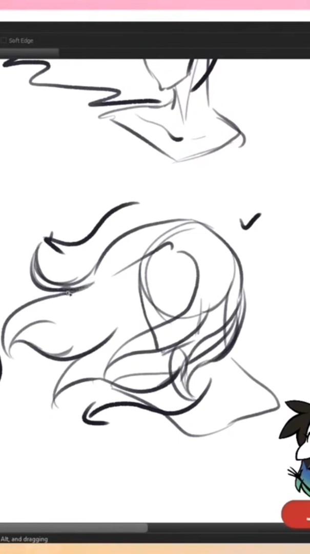 How to draw flowing hair