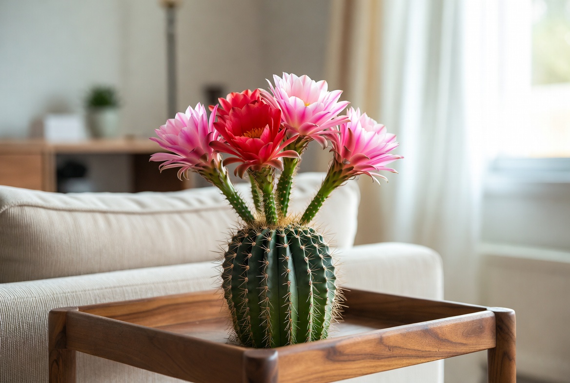 Come la Pianta del Cactus da Fiore sta benissimo in Soggiorno