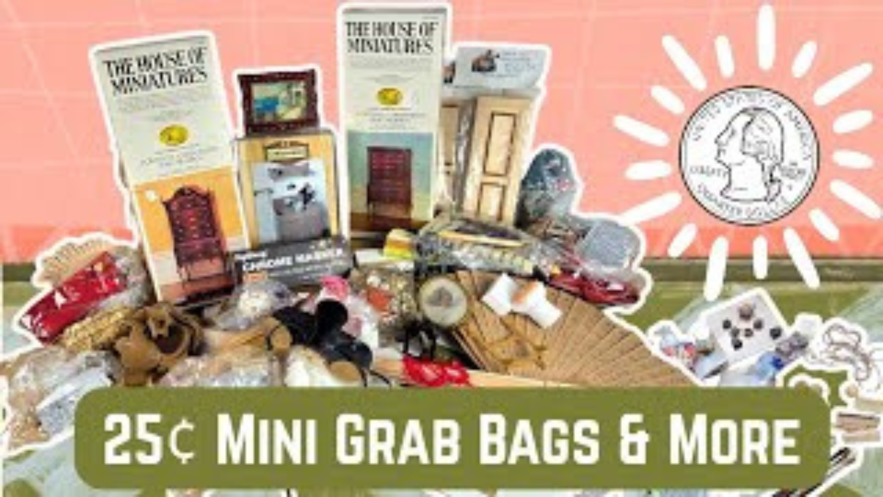 Dollhouse miniature haul from Goodwill bins and miniature finds