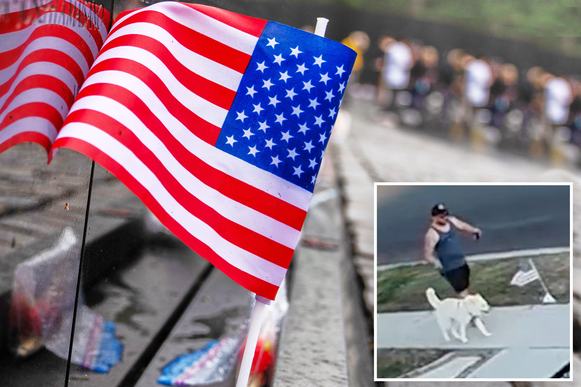 Outrage after man caught kicking American flag on Memorial Day while ...