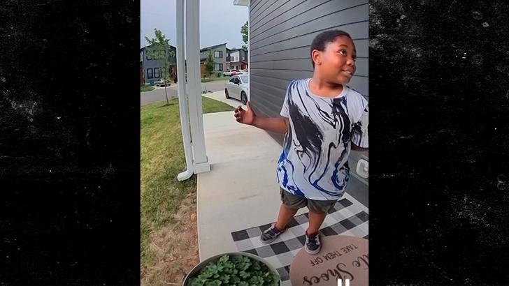 Boy from viral ring camera clip has pizza party with neighbors
