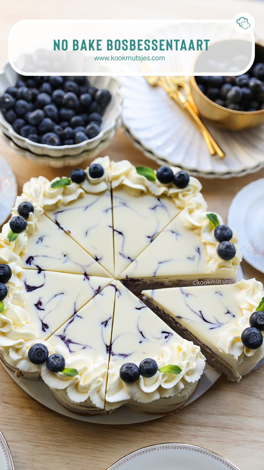 No bake bosbessen taart makkelijk recept