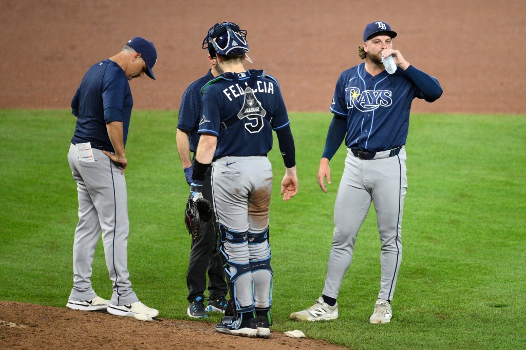 Rays hurler Jonathan Heasley throws up on field in first MLB appearance ...