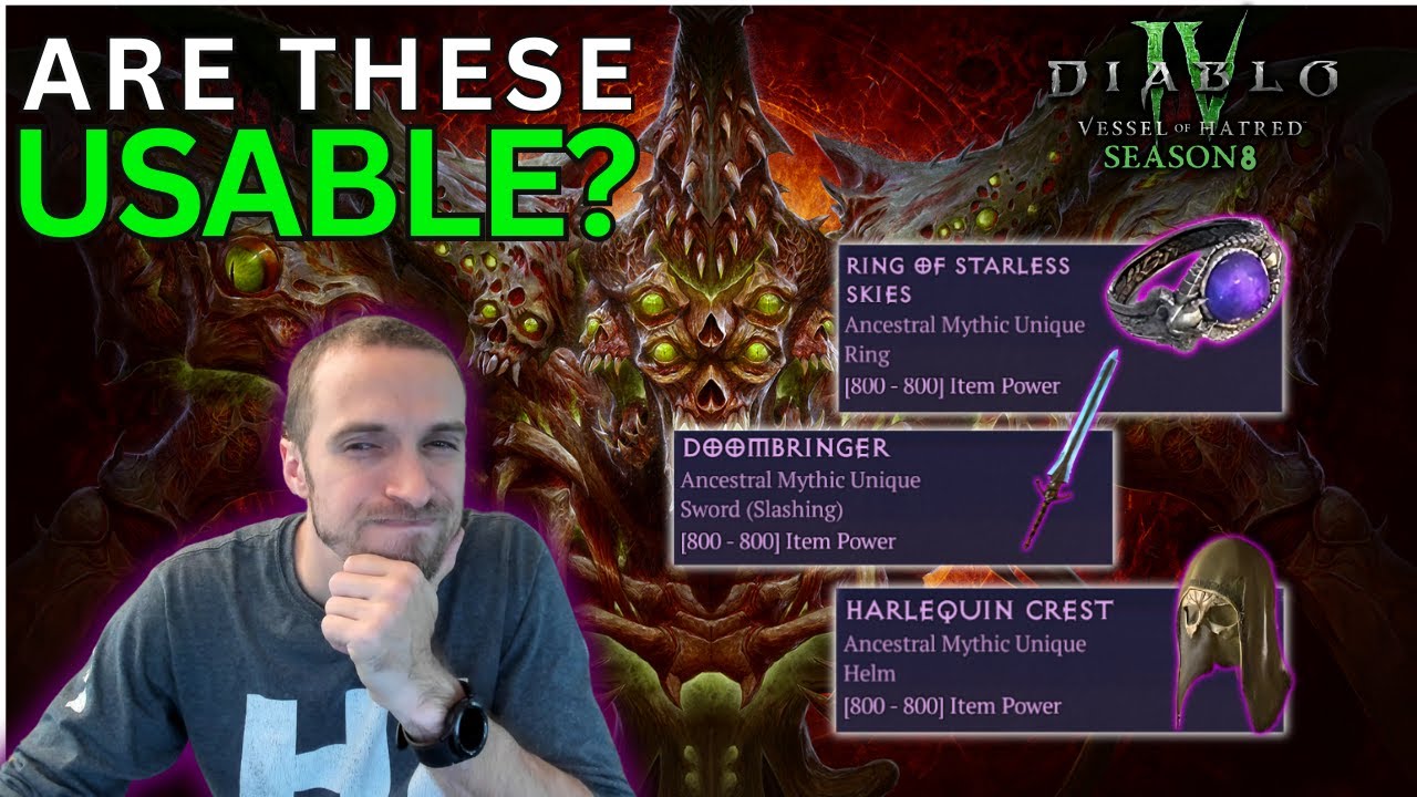 Best way to use all mythics in Diablo 4 season 8