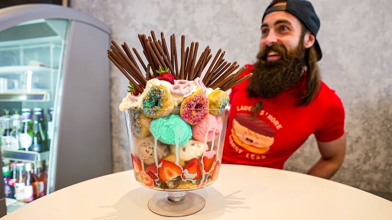 The Titanic undefeated giant ice cream sundae challenge | BeardMeatsFood