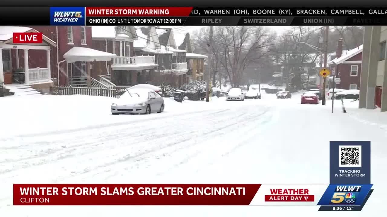 Winter storm grips Cincinnati - road conditions update