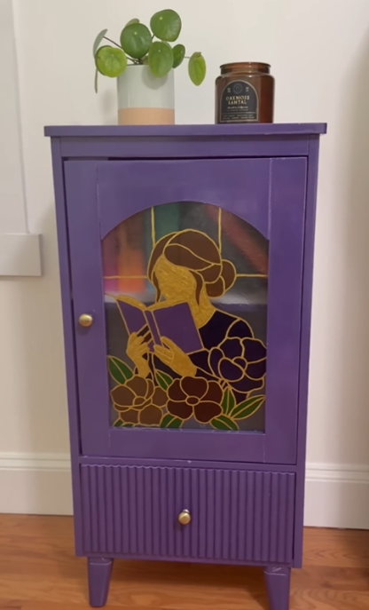 DIY stained glass bookcase makeover easy gallery glass tutorial