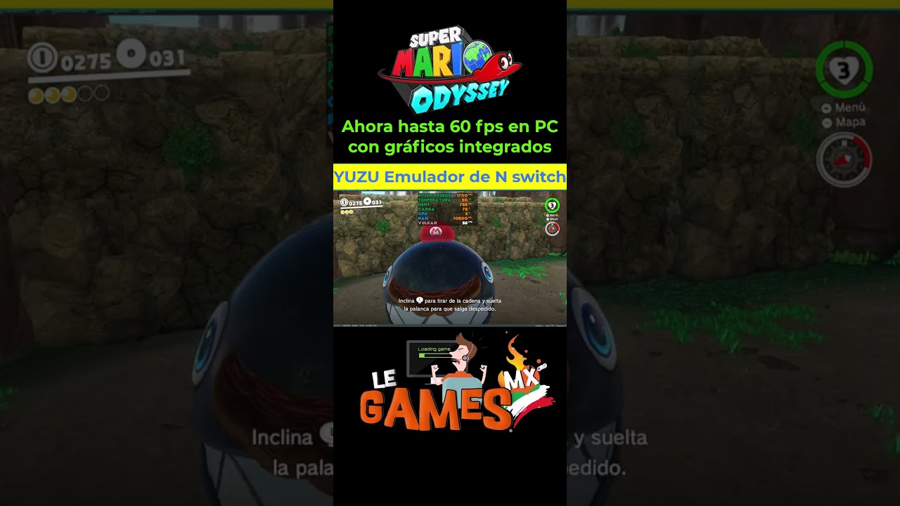 Mario Odyssey hasta 60fps en PC con gráficos integrados