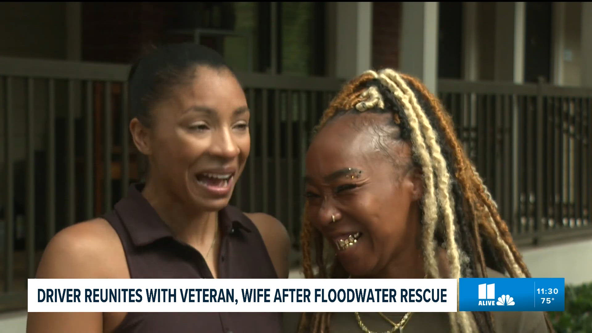 Woman who got stuck on Downtown Connector in floods has emotional ...