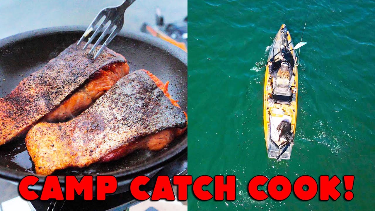 What's better? Coho vs king taste test! Kayak camping, cooking, & fishing!