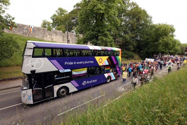 First Bus backs York Pride with rainbow-coloured double-decker bus