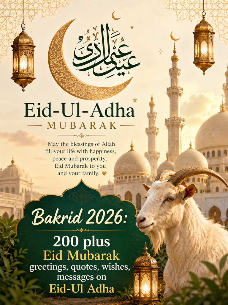 Bakrid 2026: 200 wishes, HD images, messages, quotes and WhatsApp ...