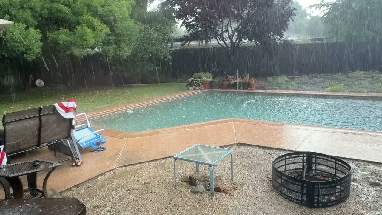 Viewer captures hail falling in Davis pool