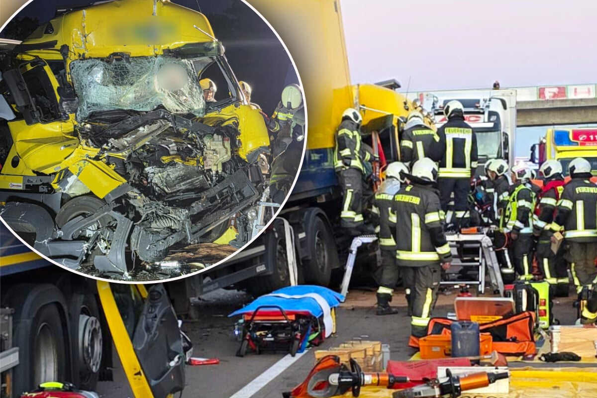 Feuerwehr muss Lkw-Fahrer nach Horror-Unfall aus Wrack befreien: A9 ...