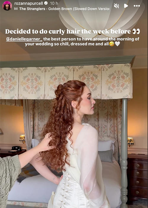 Roz Purcell's last-minute decision made her 'ethereal' Celtic bridal look