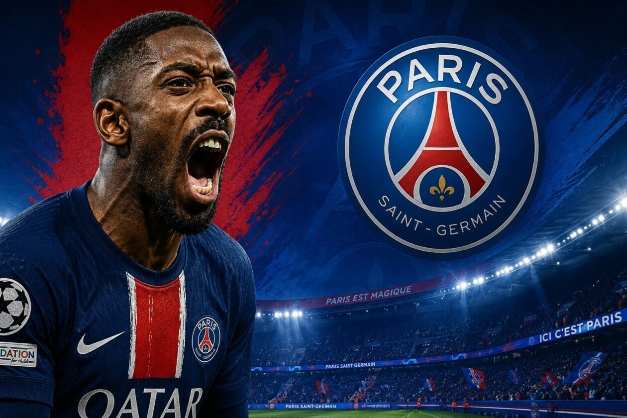 The Eiffel Tower dressed in PSG colors
