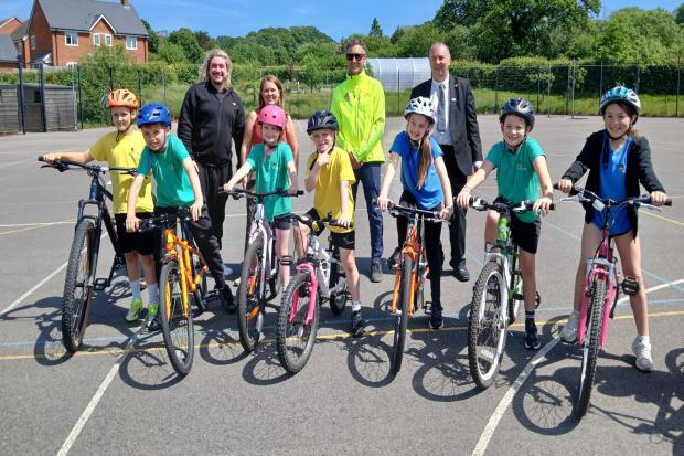 Pedal power for Wimborne pupils in cycling session supported by Vikki ...