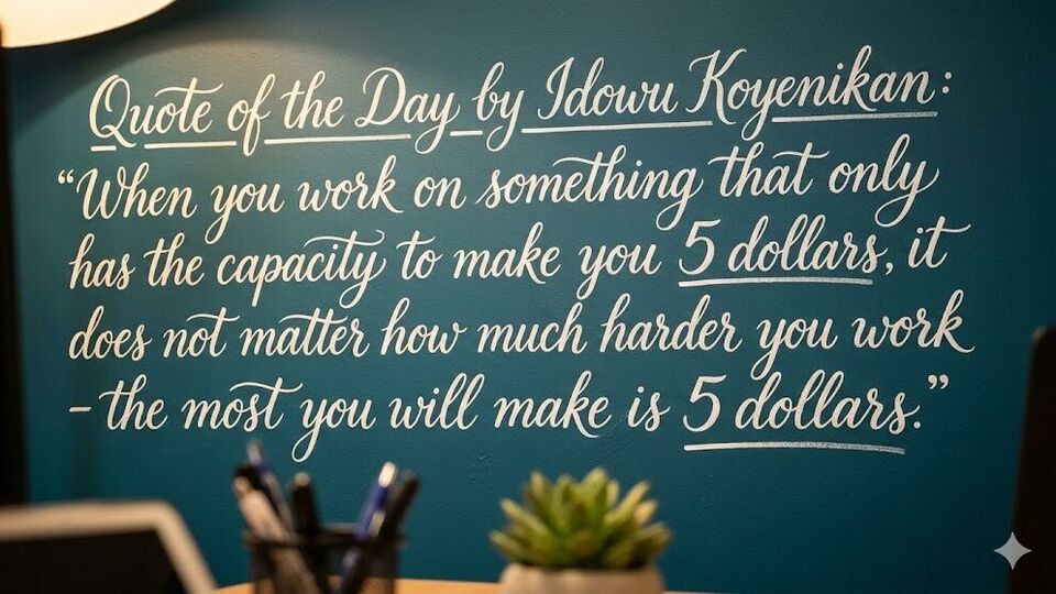 Quote of the day by Idowu Koyenikan: 'When you work on something that ...