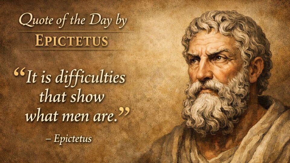 Quote of the day by Epictetus on hardship: 'It is difficulties that ...