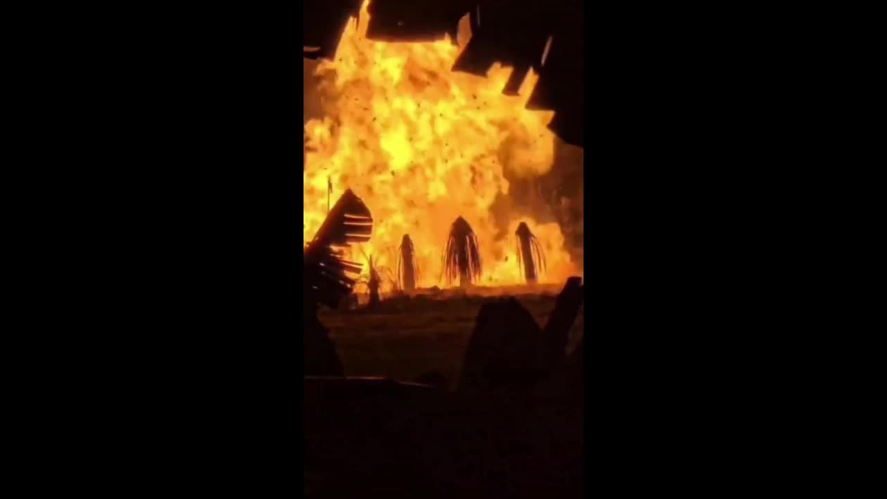 Natural gas explodes from ground causing 300ft high flames