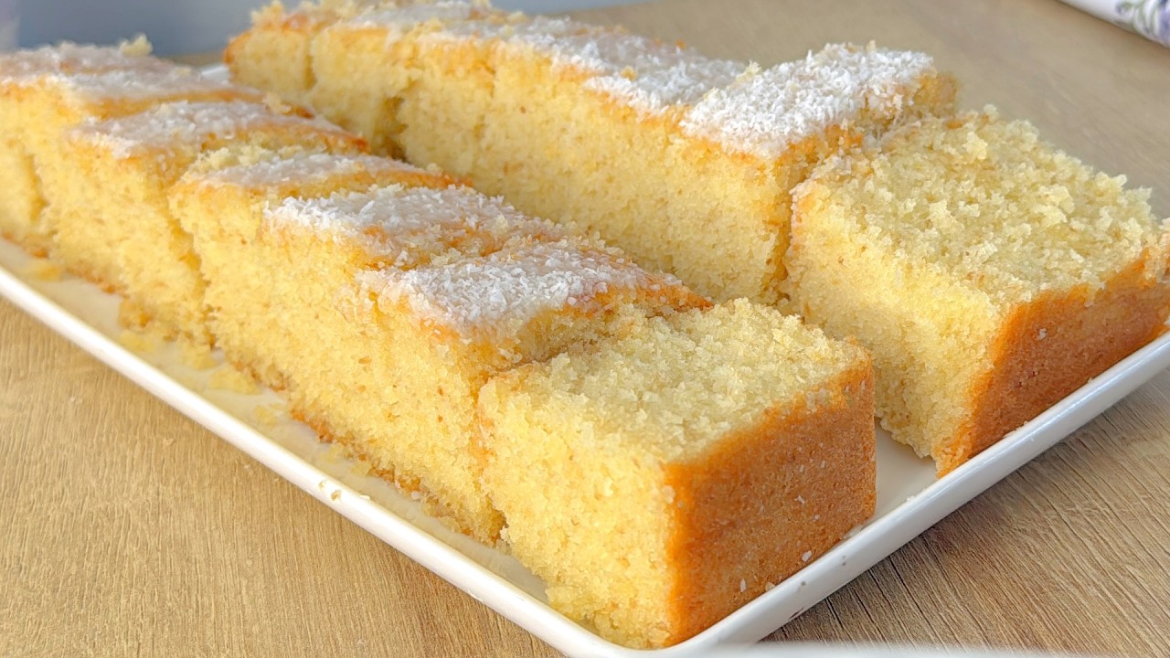 Easy homemade coconut cake that is soft and fluffy