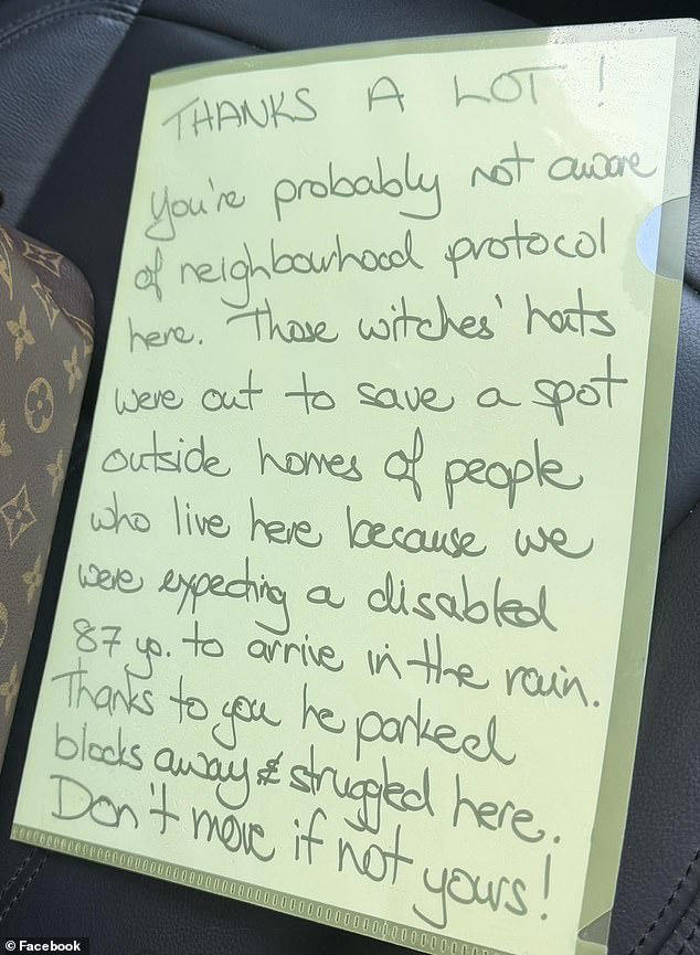 Aussie shares angry note left on their windshield after neighbour ...