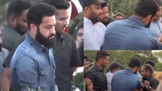 Jr NTR’s sweet gesture after fan falls at his feet during his visit to ...