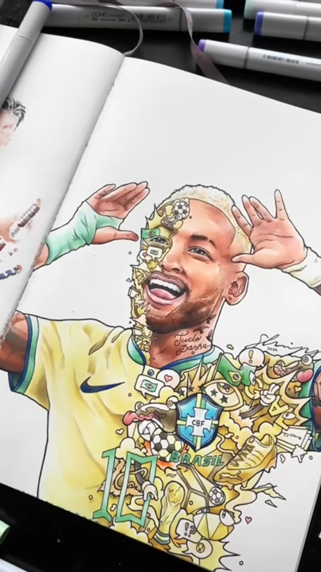 I drew Neymar Jr in my own art style