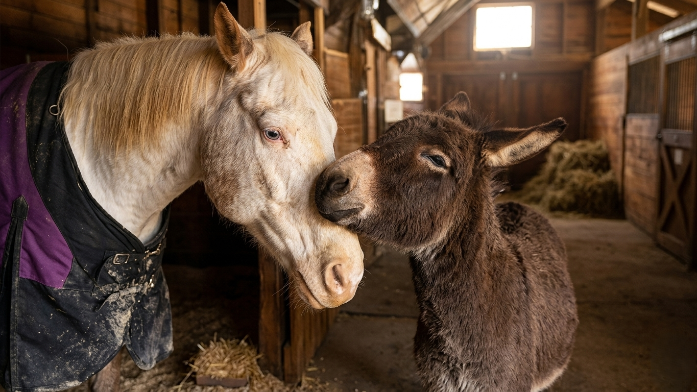 This little donkey guides his blind horse every day – and never leaves ...