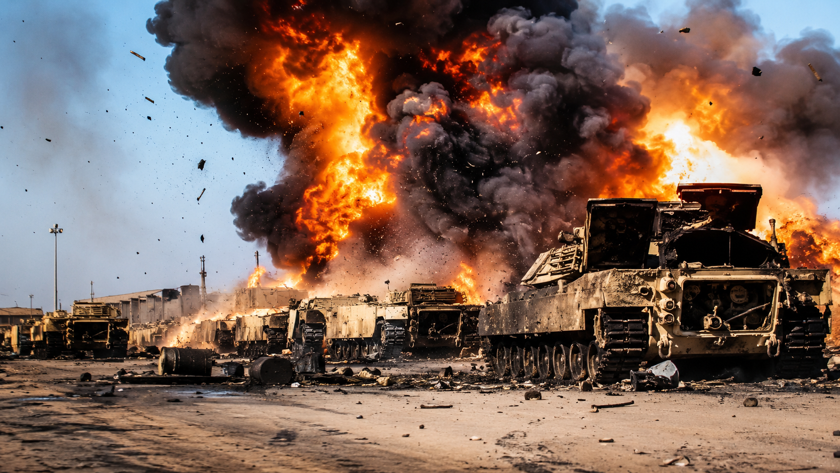 Ammo cook-off disaster destroys hundreds of US military vehicles