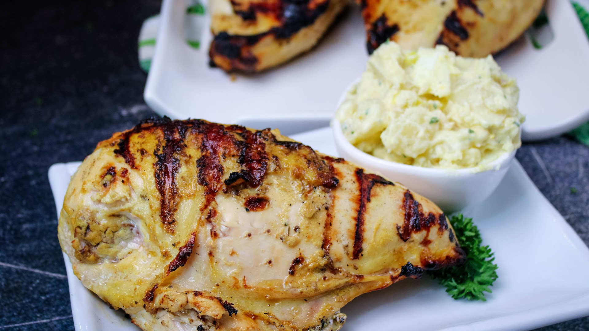 Serve this simple grilled chicken on a warm summer's evening when you ...