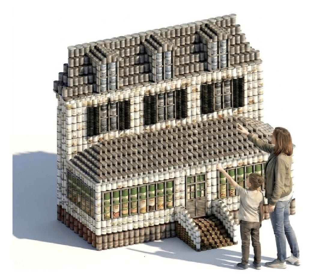 Cans will build Washington House replica to fight hunger locally