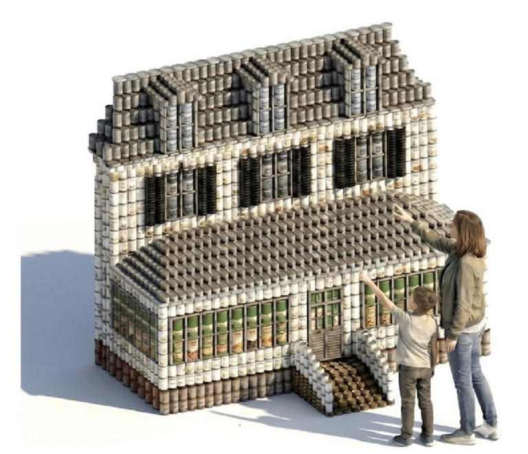 Cans will build Washington House replica to fight hunger locally