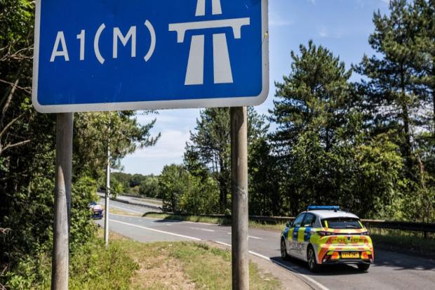 One person in hospital after car hits central reservation on A1(M) in ...