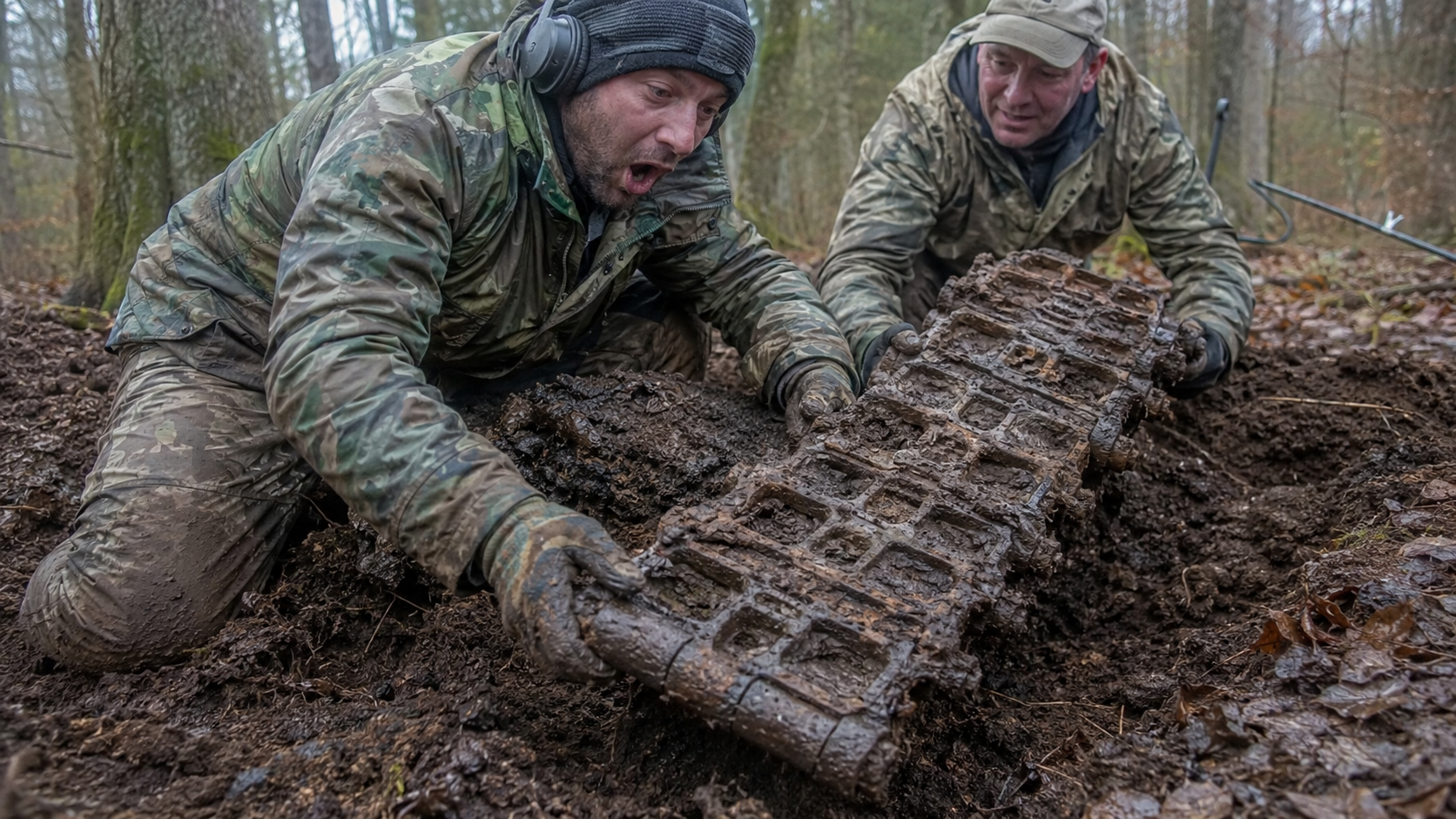 Massive panzer tracks uncovered in a German WWII forest