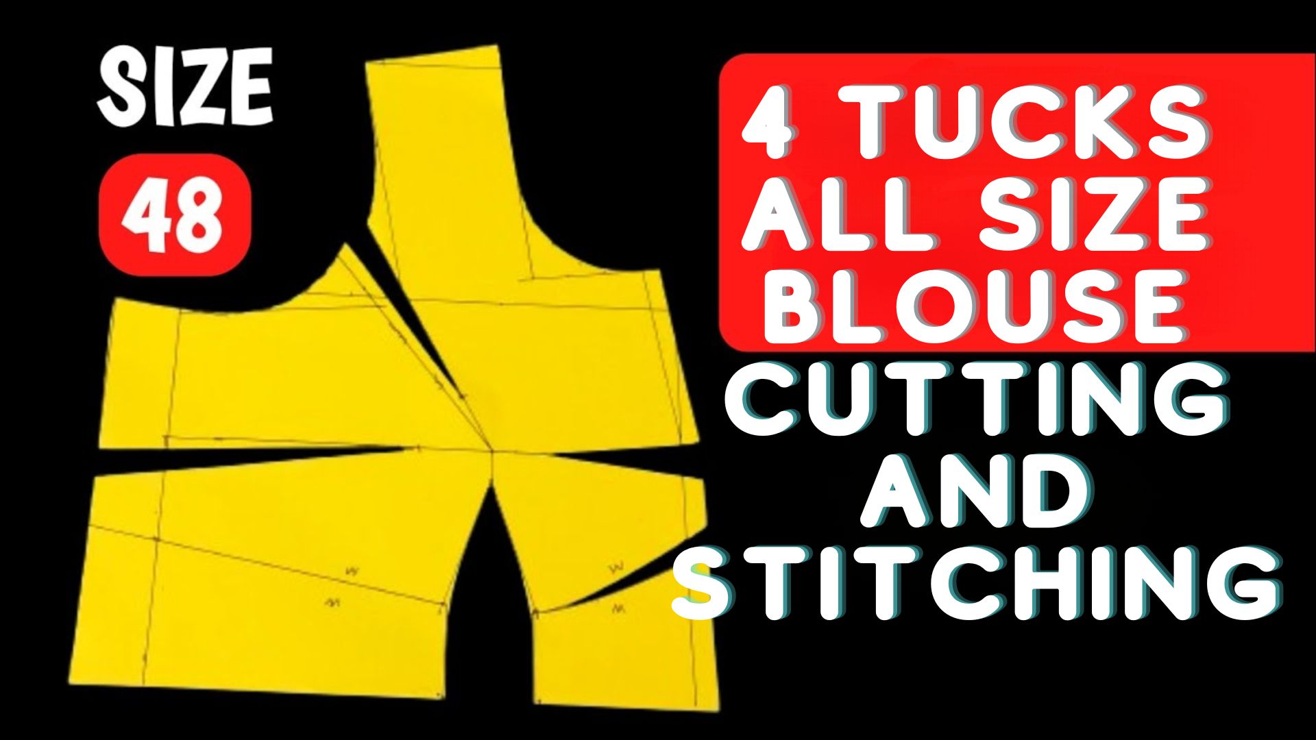 4 Tucks All Size Blouse Cutting And Stitching