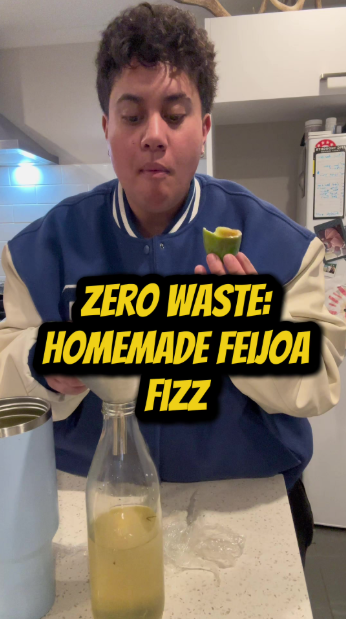 Zero waste feijoa fizzy drink TikTok recipe