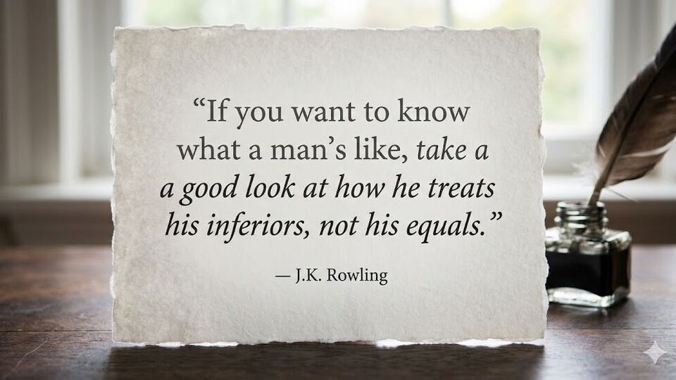 Quote of the day by JK Rowling: 'If you want to know what a man's like ...