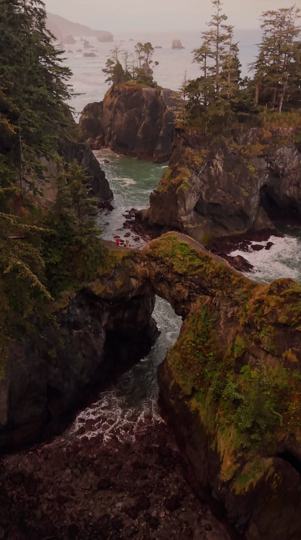Epic Oregon coastline drone shot
